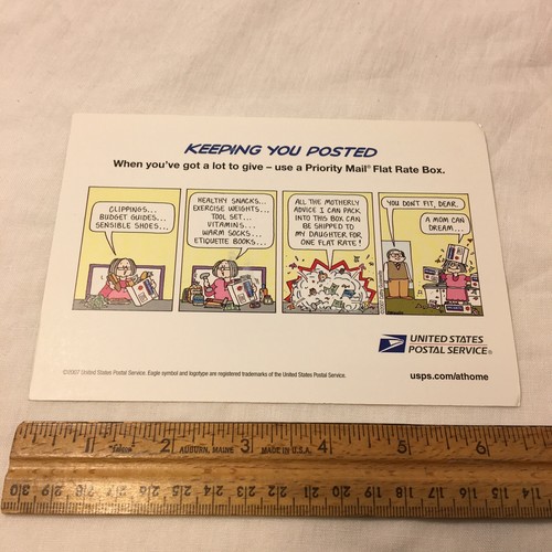 Postcard USPS Carton Ad Keeping You Posted Cathy Guisewite Flat Rate ...