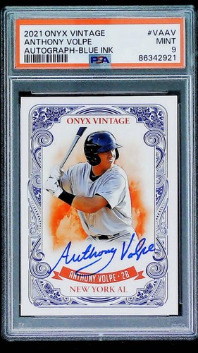 2021 Onyx Vintage Autograph VAAV Anthony Volpe RC Rookie AUTO PSA 9 ...