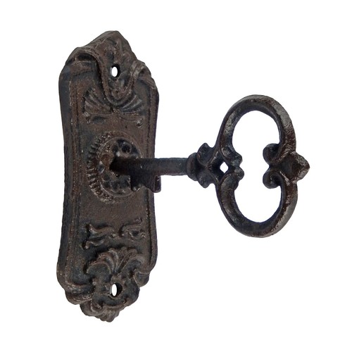 Skeleton Key in Lock Hook Coat Holder Hat Towel Hanger Cast Iron ...