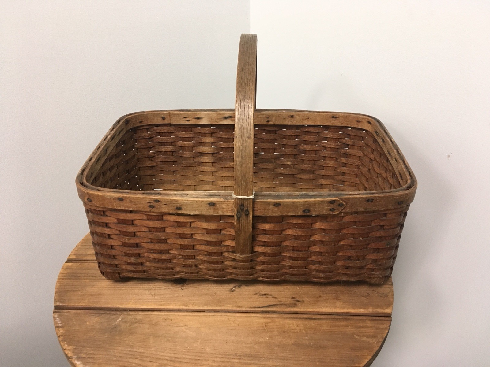 Antique B. G. HIGGINS Basket Pounded ASH Sm Market West Chesterfield ...