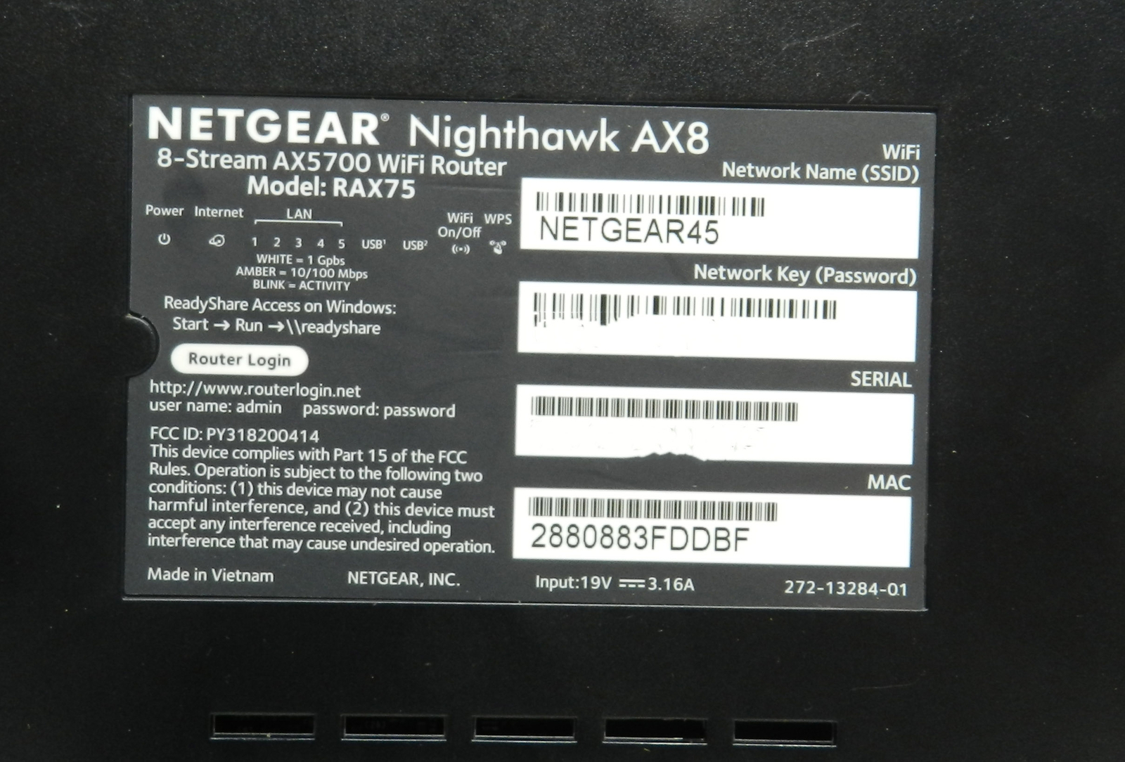 NETGEAR Nighthawk Ax8 WiFi 6 Router Ax5700 (rax75) for sale online | eBay