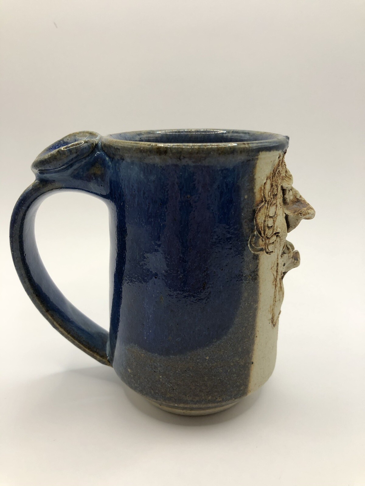 Vintage 3D Art Pottery Ugly Funny Face Coffee Mug Handmade Stoneware 4. ...