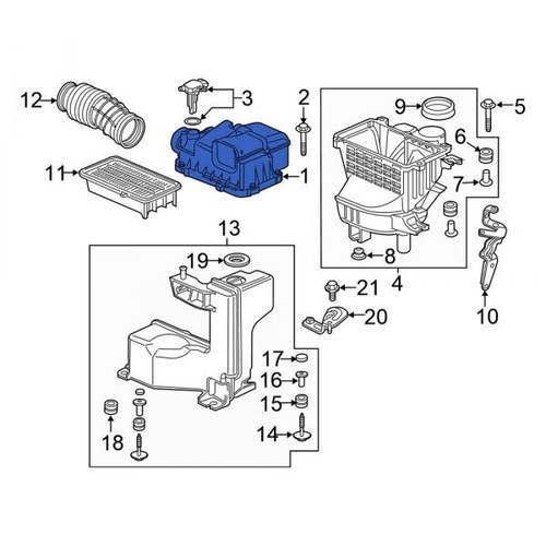 OEM GENUINE HONDA CIVIC (2016-2021) CAE SET ASSY AIR CLEANER BODY 17201 ...