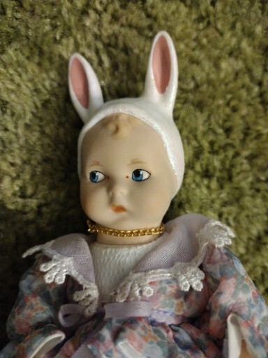 Marie Osmond Porcelain Doll Bunny Love Easter Rabbit Ears Floral Dress ...