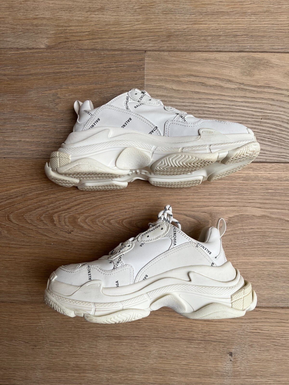 Balenciaga Triple S White All Over Print Sneakers Size 38 EU NEW | eBay ...