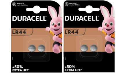 Duracell LR44 Batteries AG13 357 A76 RW82 L1154 SR44 Coin Cell Button ...