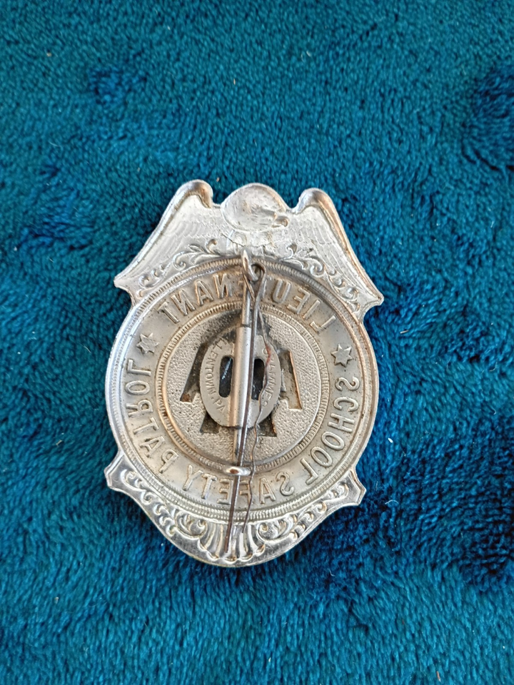 Vintage AAA School Safety Patrol Lieutenant Historical Silver Metal Pin ...