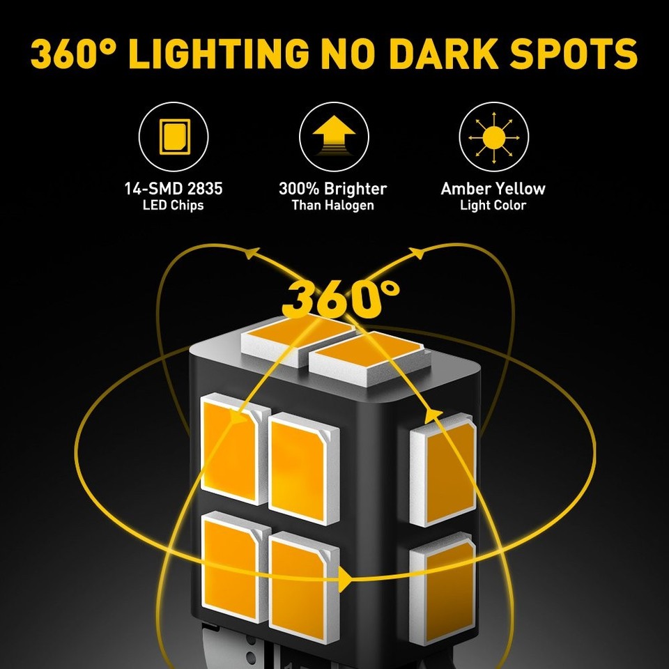 AUXITO LED 14E AMBER 194 168 Dome Front Side Marker License Plate Map ...