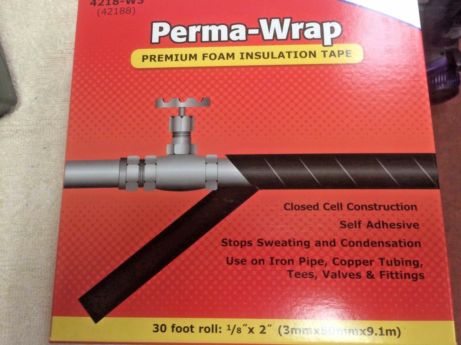 Perma-Wrap Foam Insulation Tape Self-Adhering 1/8" x 2" x 30 Feet | eBay