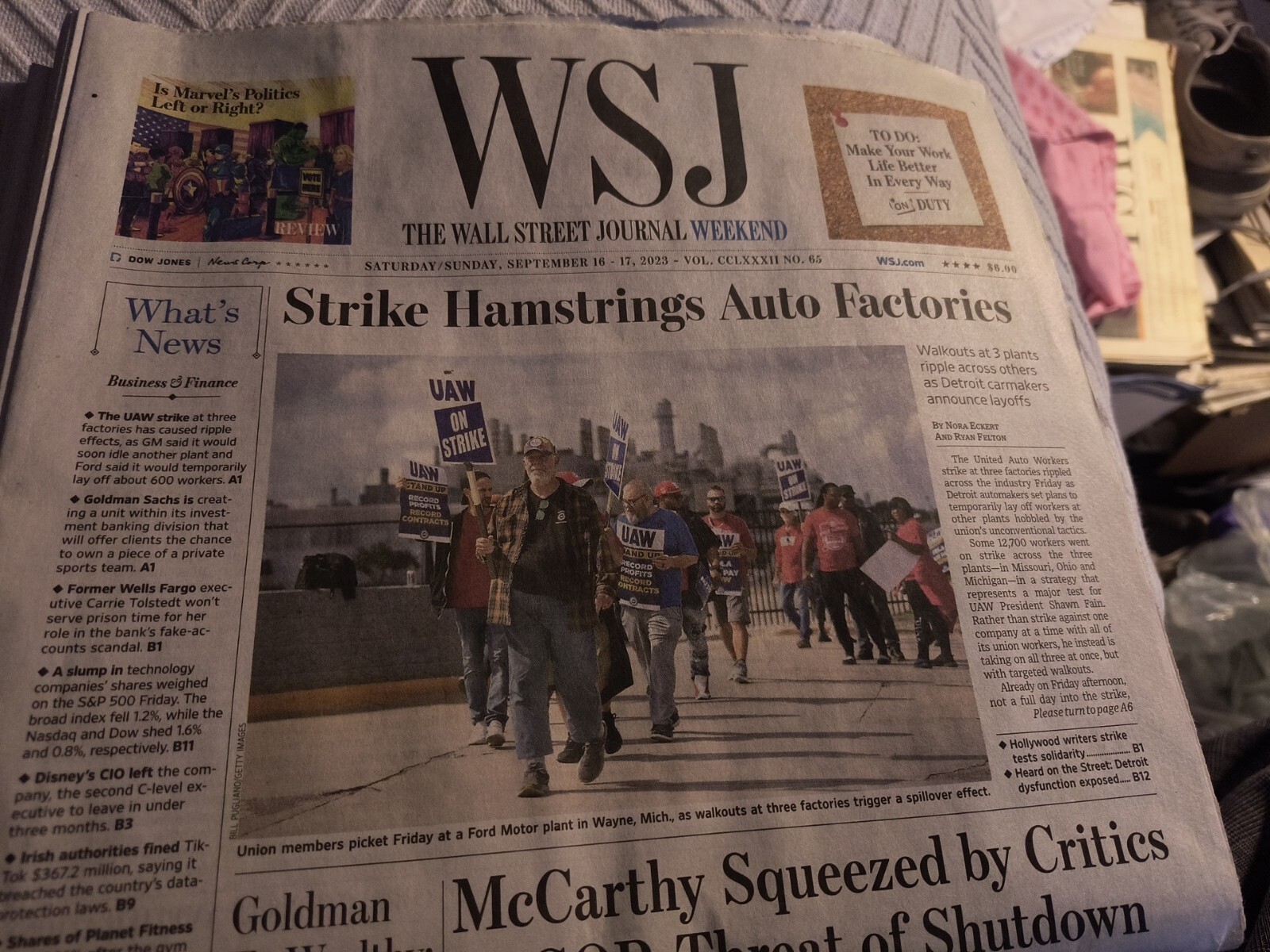 The Wall Street Journal Weekend Saturday -Sunday September 16-17 2023 ...