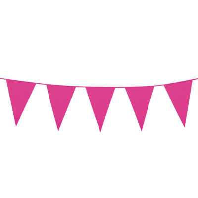 Hot Pink Pennant Flag Bunting Decoration - 33ft / 10m Long 20 Flags New ...