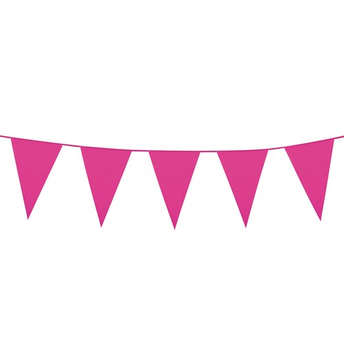 Hot Pink Pennant Flag Bunting Decoration - 33ft / 10m Long 20 Flags New ...