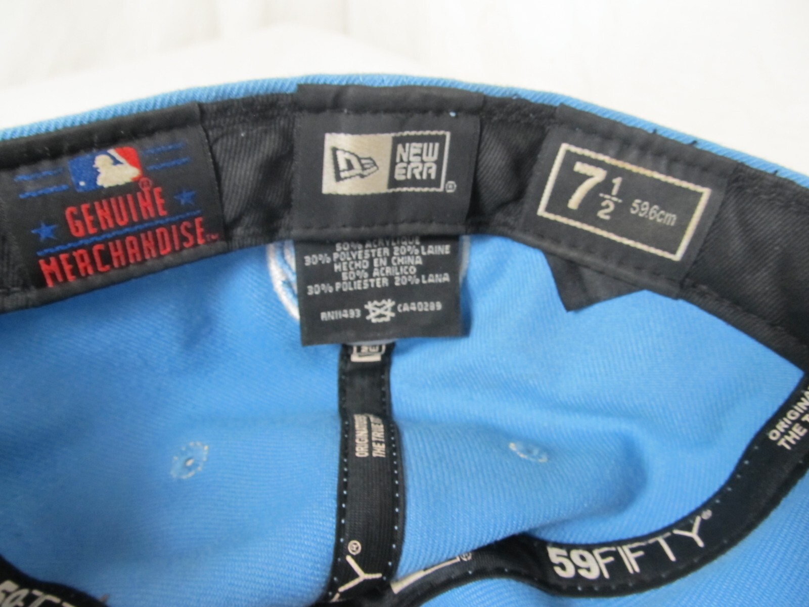New Era 59Fifty New York Yankees Blue Hat Size 7.5 #D1 - Gem