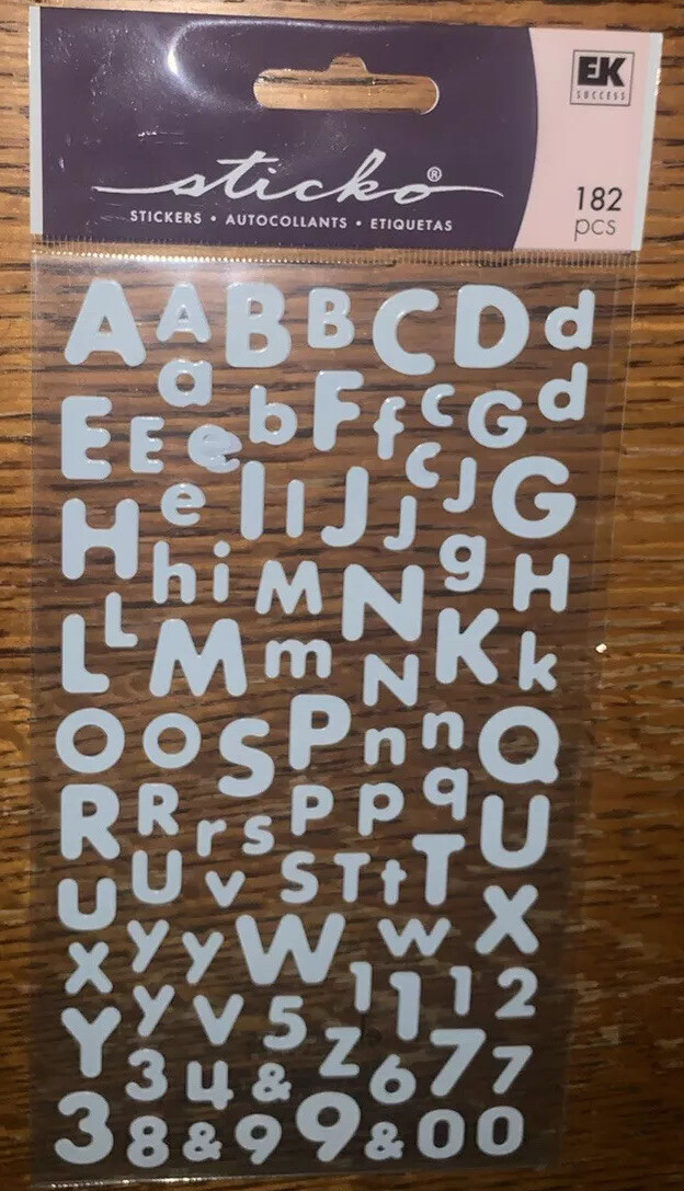 Sticko Baby Blue Alpha Alphabet Letters Numbers Card Making Scrapbook ...