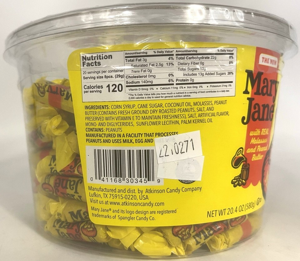 Mary Jane Molasses Peanut Butter Candy 160 Ct 20.4 oz Classic Retro ...