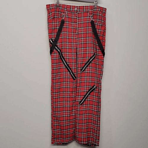 VTG 90s Hot Topic Super Low Fat Pants Size 9 Red Tartan Plaid ...