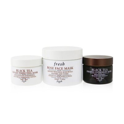 Fresh Face Mask Set: 1x Rose Face Mask - 100ml/3.3oz + 1x Black Tea ...