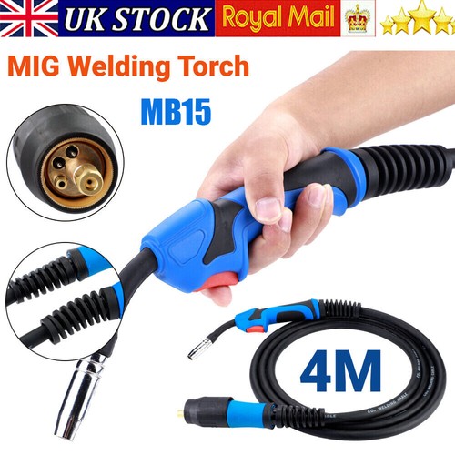 4M MB15 Electric Mig Torch Welder Welding Gun Replacement Parts Euro ...