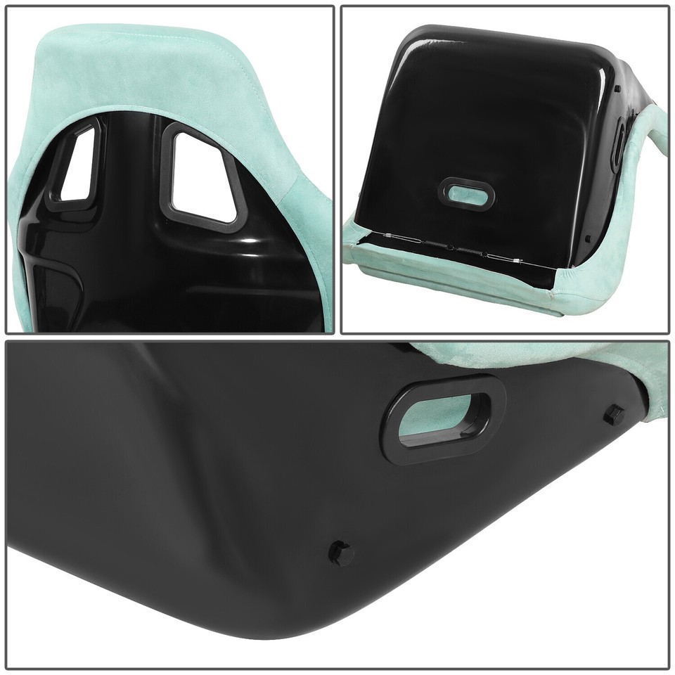 Pair J2 Engineering Medium Fiberglass Fixed Back Suede Bucket Racing ...
