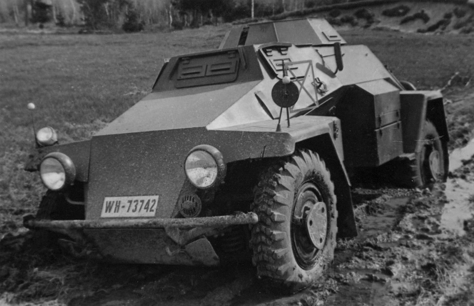 WW2 WWII Photo German Sd. Kfz. 222 Armored Car in Mud World War Two ...