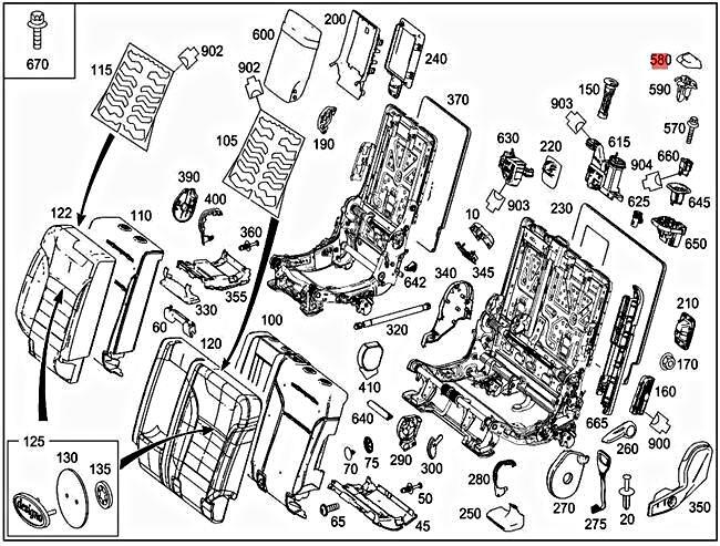 Genuine Mercedes-Benz Cover Seat Frame 16692138008Q97 OEM for sale ...