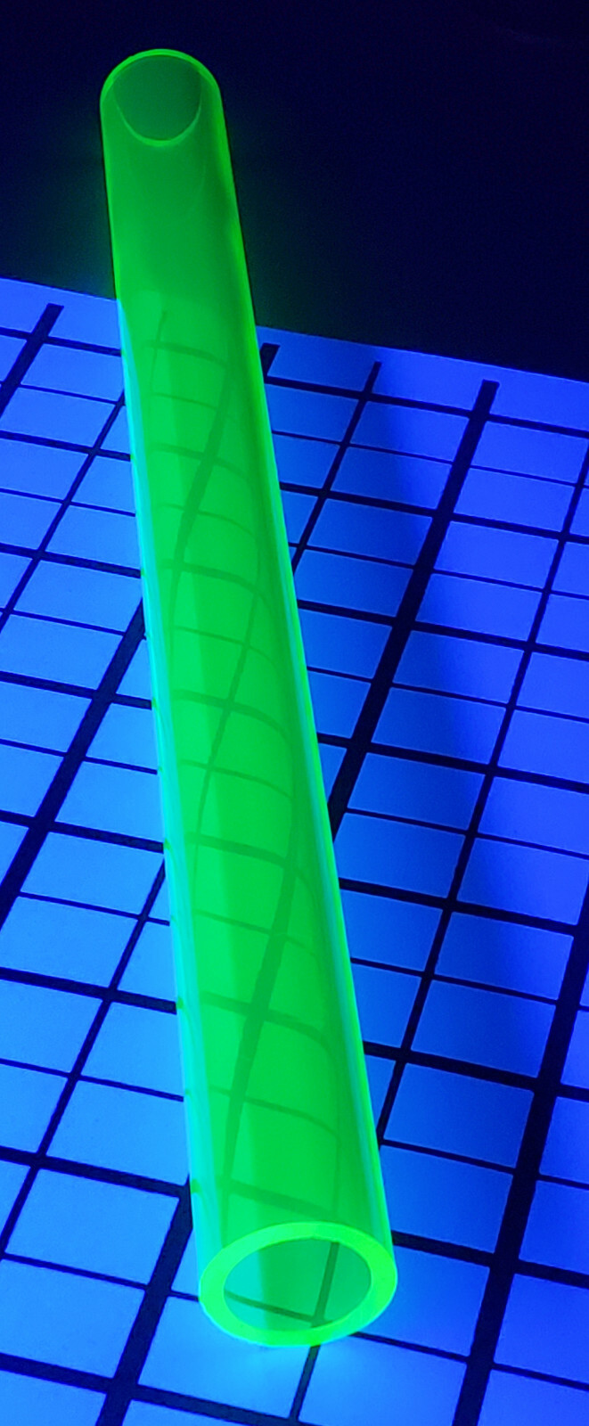 1" OD x 3/4" ID x 36" INCH LONG CLEAR GREEN FLUORESCENT ACRYLIC ...