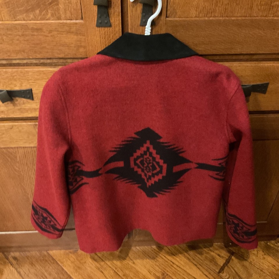 Vintage Pendleton Aztec Wool Western Bomber Size Medium Zip USA Native ...