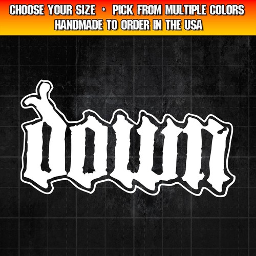 Down Decal for Cars, Trucks, Laptops, Down Sticker, Heavy Metal, Sludge ...