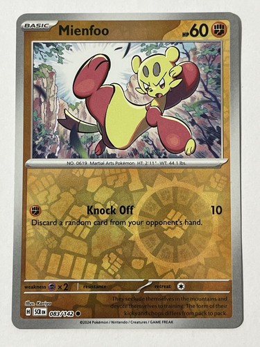Mienfoo 083/142 Reverse Holo Stellar Crown Pokémon TCG | eBay