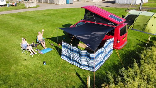 Blue Diamond 7-Pole Windbreak - Navy/Burgundy Contemporary Stripe for ...