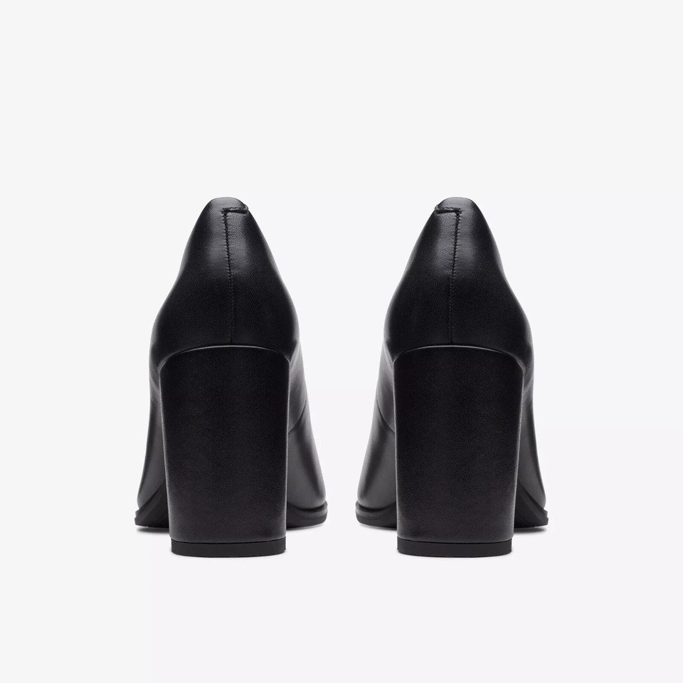 Clarks Womens Freva 85 Court Pumps Black Leather 26170968 | eBay