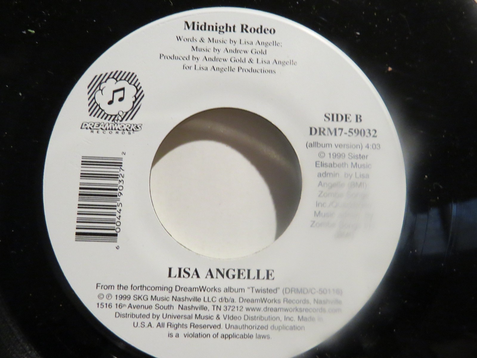 LISA ANGELLE I WEAR YOUR LOVE / MIDNIGHT RODEO DREAMWORKS 45 RPM ...