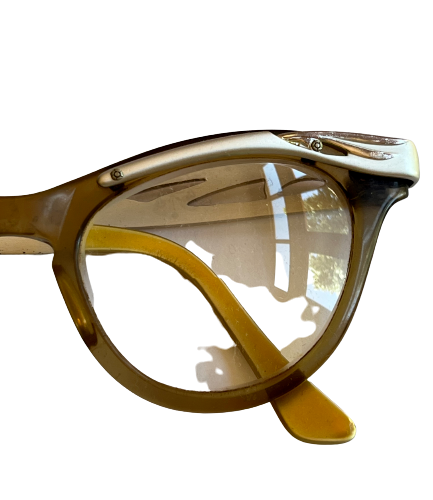 Cat Eye Horn Rimmed 4-5 1/4 Bausch & Lomb Frames Glasses 1960s Vintage ...