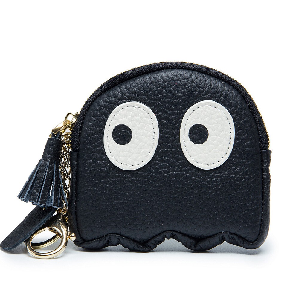 Cartoon Ghost Cute Genuine Leather Coin Purse Mini Change Pouch with ...