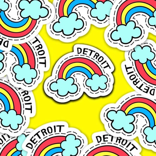 Detroit Rainbow Vinyl Sticker Motor City Motown Michigan | eBay