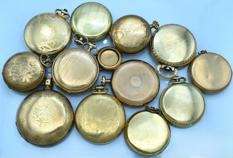 346 Grams Gold Filled Pocket Watch 10yr 15yr Cases Scrap 10k Gold ...