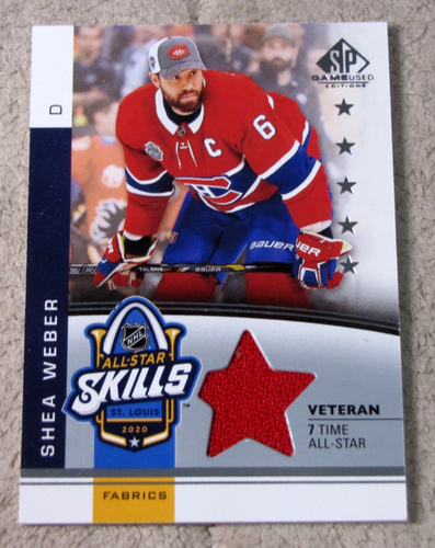 2020-21 SP Game Used '20 NHL All Star Skills Fabrics Shea Weber | eBay
