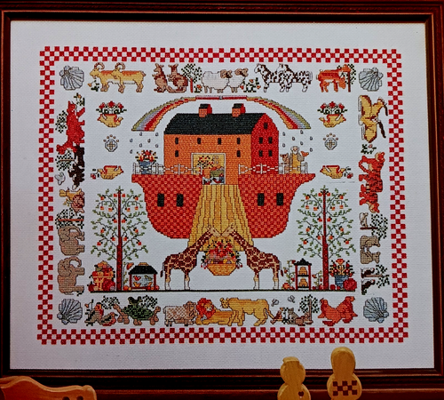 Cross Stitch Pattern NOAHS ARK Sampler Ark Animals Rainbow Ellen ...