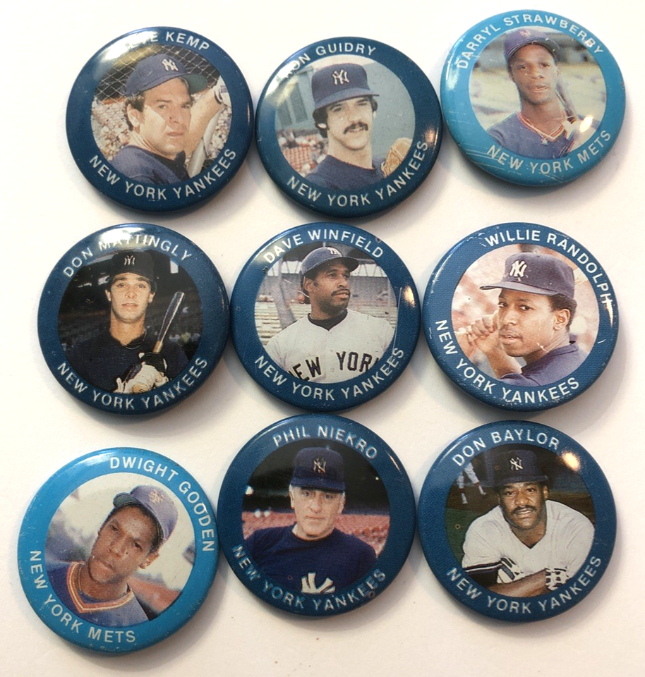 VTG 9-New York Yankees MLB Baseball Pin Button-1 1/4"-kemp winfield ...