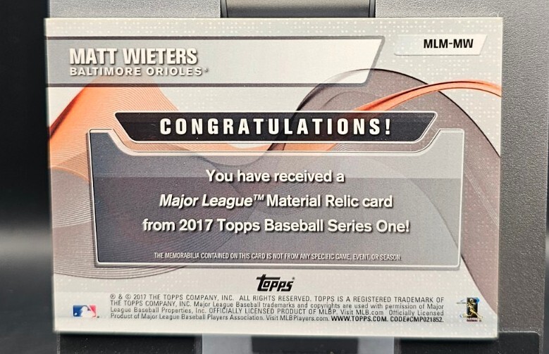 2017 Topps Matt Wieters #MLM-MW - Major League Material - Game Used ...