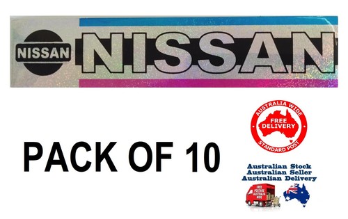Nissan Glitter Sparkly Blue Black Pink 14.8cm x 3.2cm Car Sticker ...
