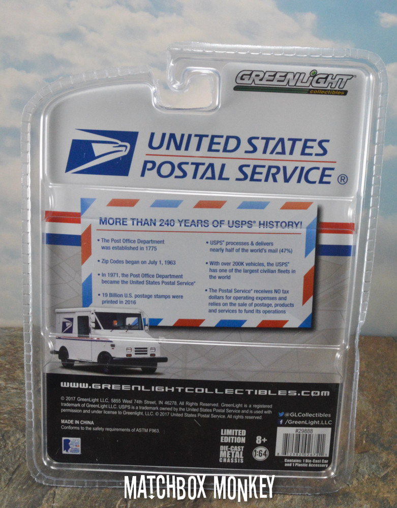 Greenlight Green Machine USPS LLV Mail Delivery Truck Chase Serial #'d ...