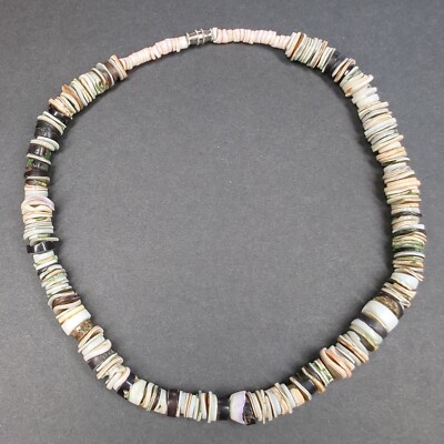 Women's Vintage Native American Shell Chicklet Bead Heishi 16" Choker ...