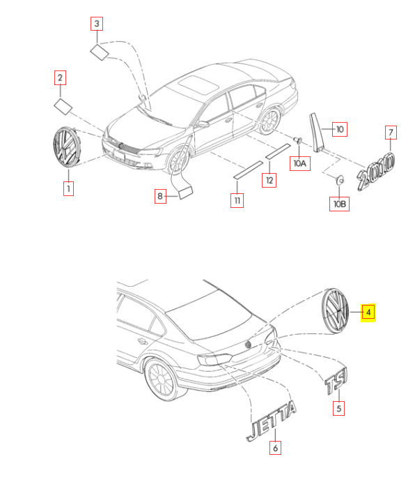 New Genuine VOLKSWAGEN JETTA Chrome VW Trunk Boot Lid Badge Emblem ...