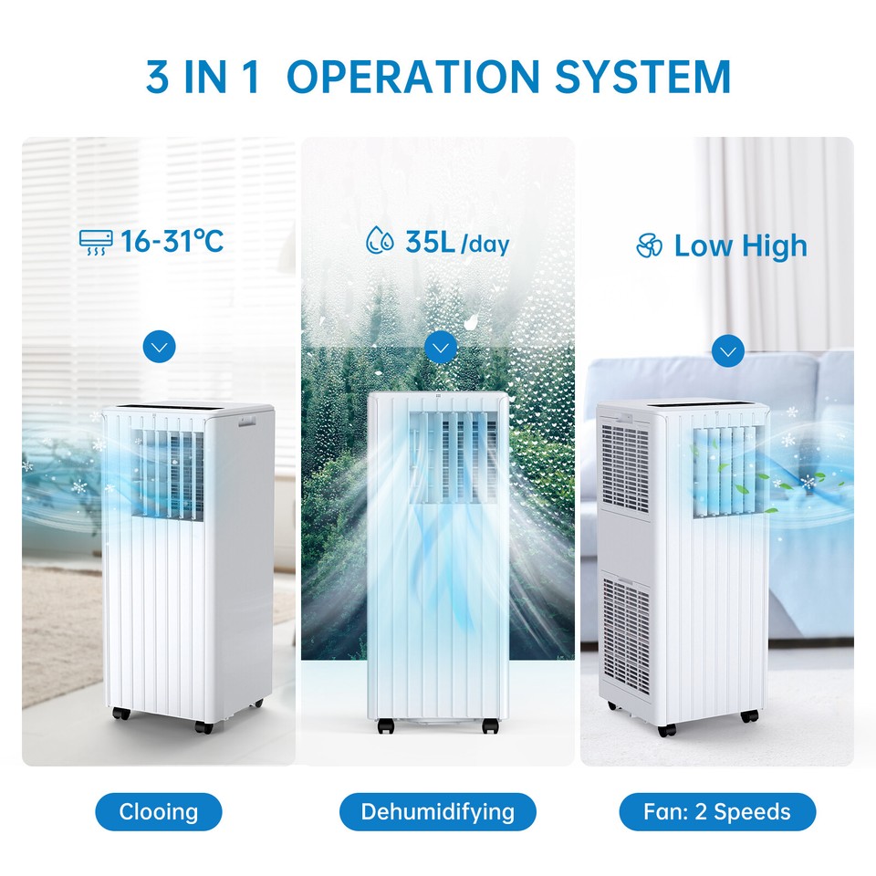 9000 BTU Air Conditioning Unit Portable Conditioner R290 60db with ...