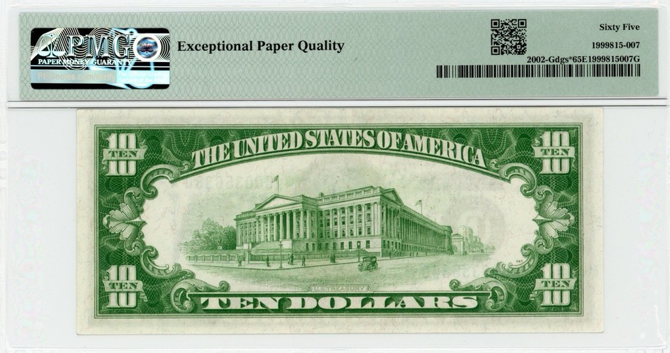 1928B - $10 Chicago Federal Reserve Star Note - Fr. 2002-G - PMG Gem 65 ...