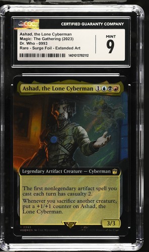 ASHAD, THE LONE CYBERMAN Doctor Who Surge Foil Ext Art CGC 9 MTG EDH ...