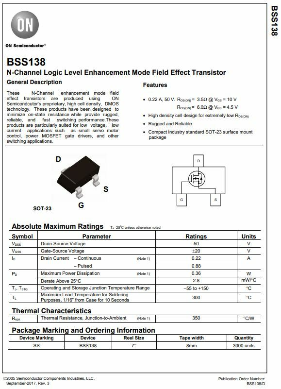 BSS138L J1 50V 200mA 225mW N-Channel Field Effects MOSFET Transistor ...