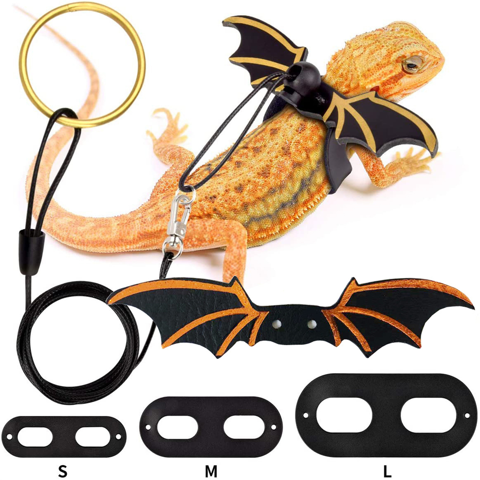 1 Set Reptile Leash Non-slip Easy to Use Lizard Faux Leather Towing ...