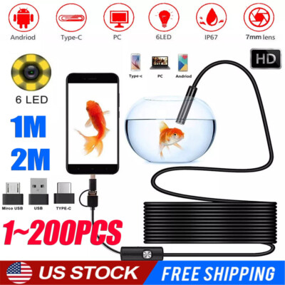 6LED USB Snake Endoscope Borescope HD Inspection Camera For Android ...